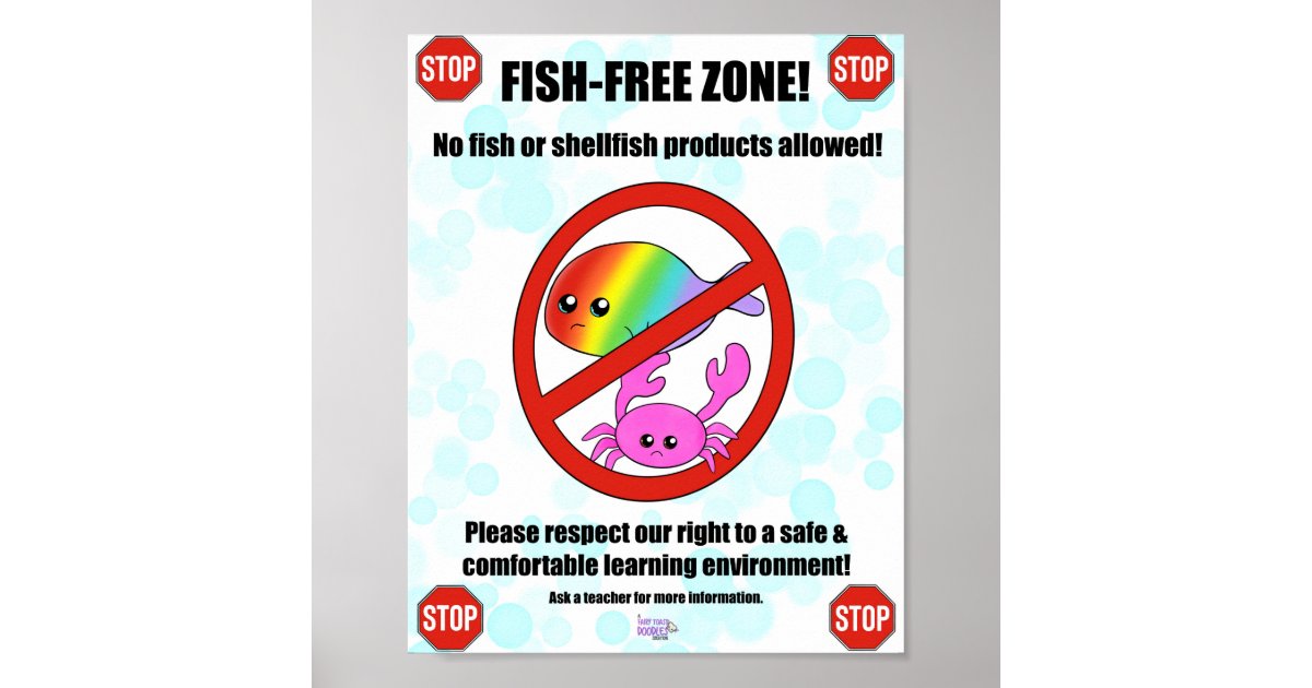 Fish and Shellfish Allergy Poster | Zazzle