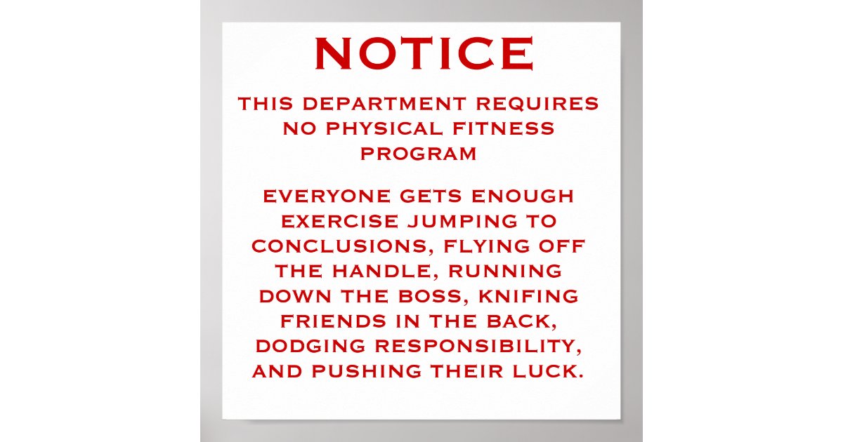 Fitness Program Notice Poster | Zazzle