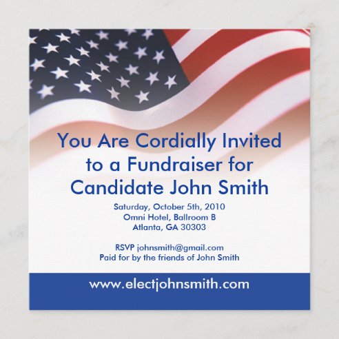 Political Fundraiser Invitations | Zazzle CA