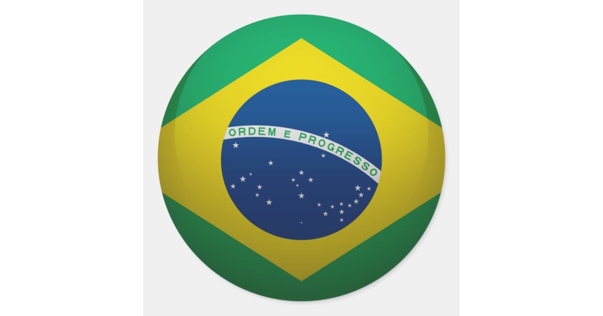 Flag of Brazil Classic Round Sticker | Zazzle