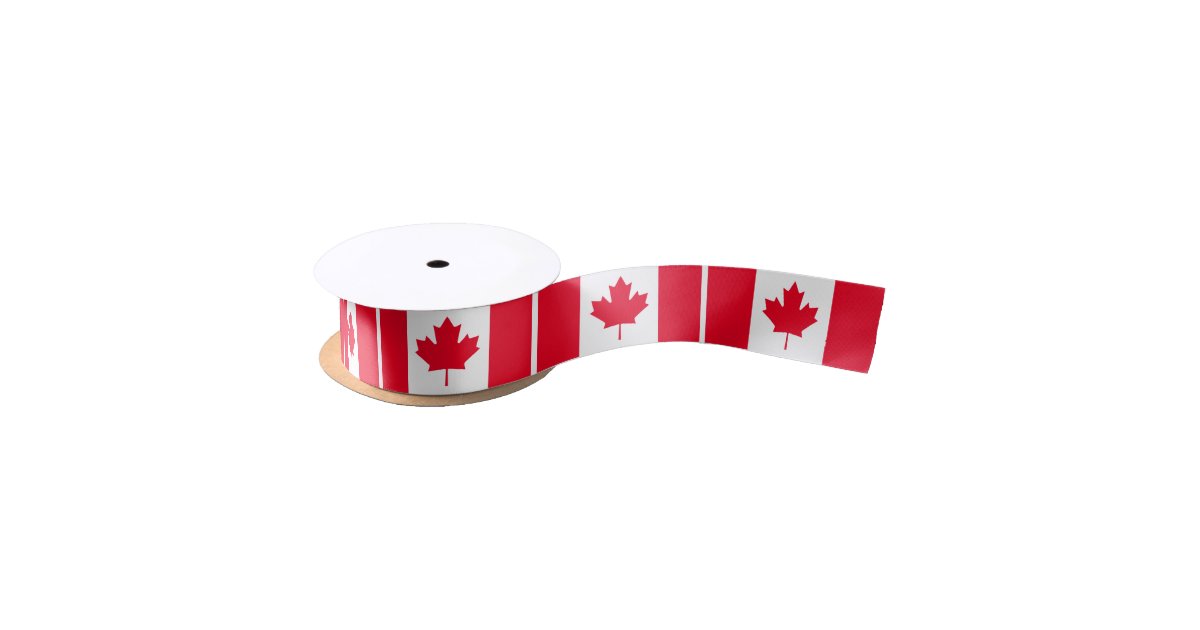 Flag of Canada Satin Ribbon | Zazzle
