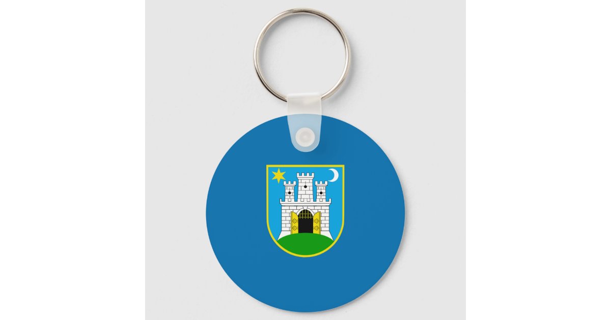 Flag of Zagreb, Croatia Keychain | Zazzle