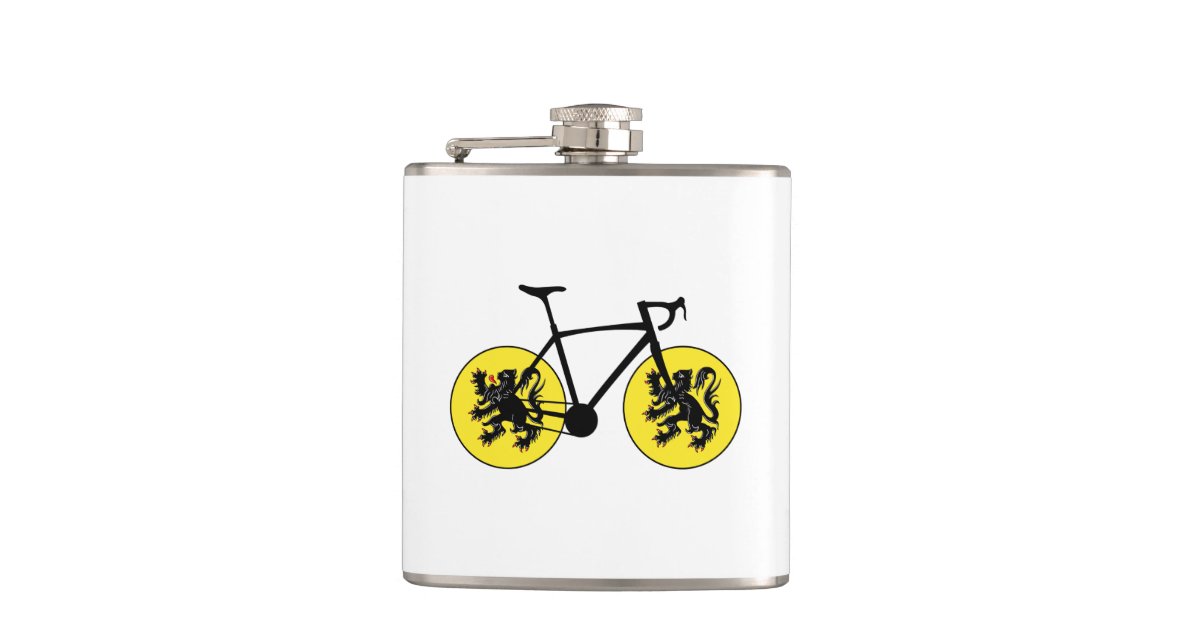 Flanders Flag Cycling Hip Flask | Zazzle
