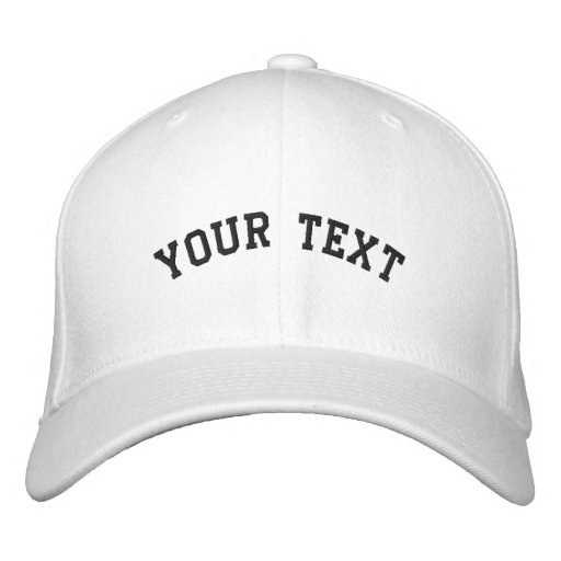 Flex-fit Wool Embroidered White Cap Template | Zazzle.ca