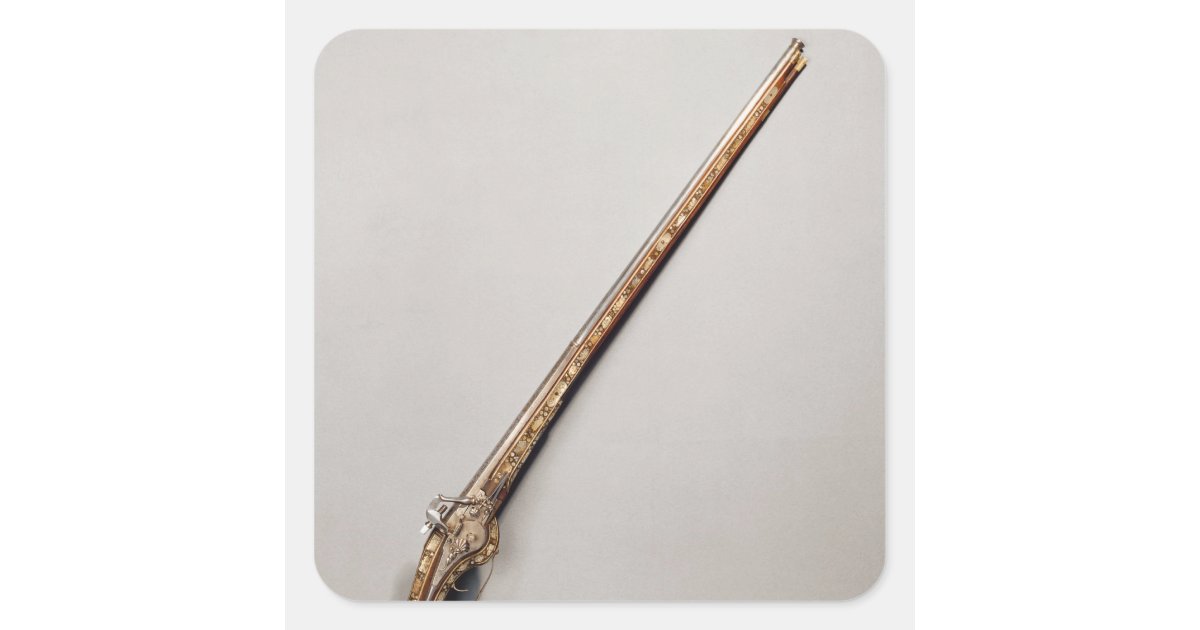 Flintlock rifle square sticker | Zazzle