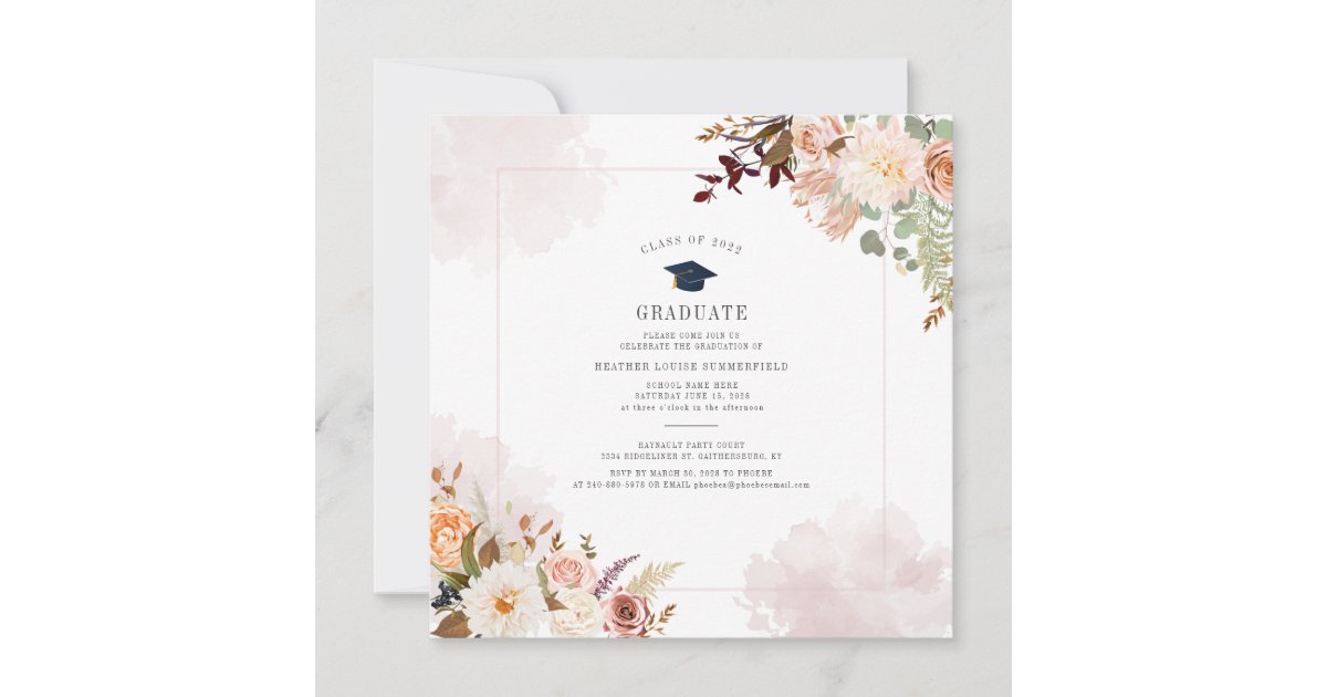Floral Graduation 2024 Bloom Grad Party Invitation | Zazzle