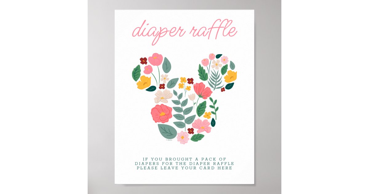 Floral Minnie Mouse Baby Shower Poster | Zazzle