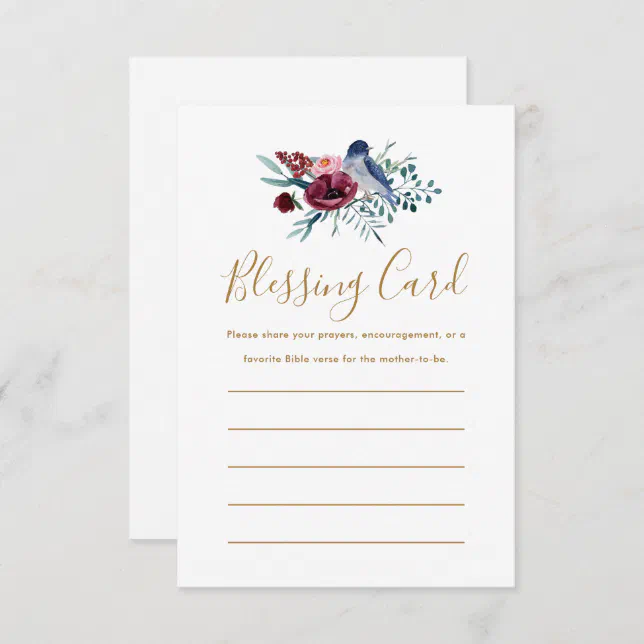 Floral Mother's Blessing Card Prayers Note Cards | Zazzle