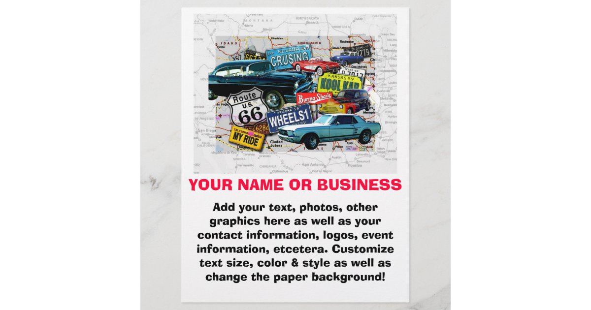 Flyer - Route 66 Classic Cars | Zazzle