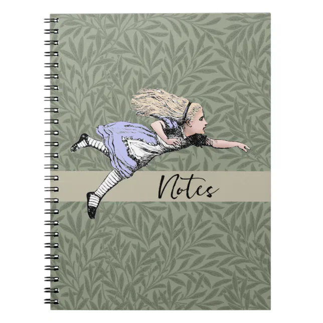 Flying Alice in Wonderland Looking Glass Notebook | Zazzle
