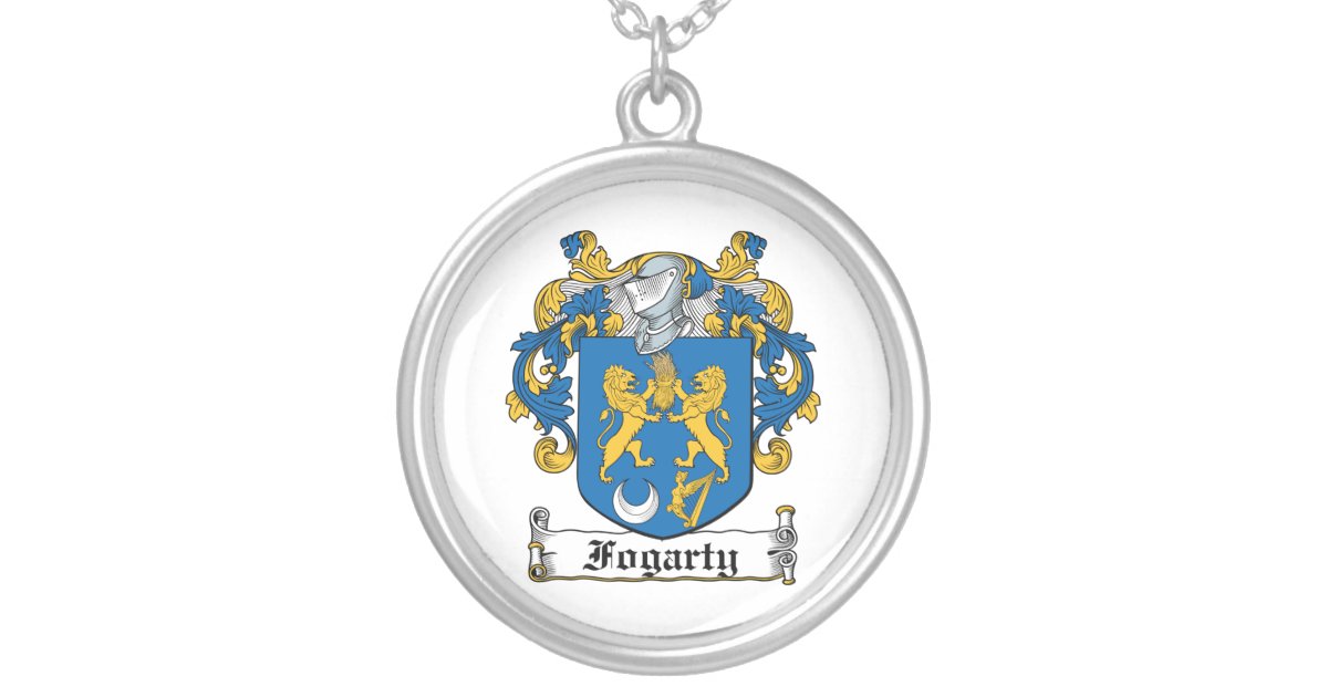 Fogarty Family Crest Silver Plated Necklace | Zazzle