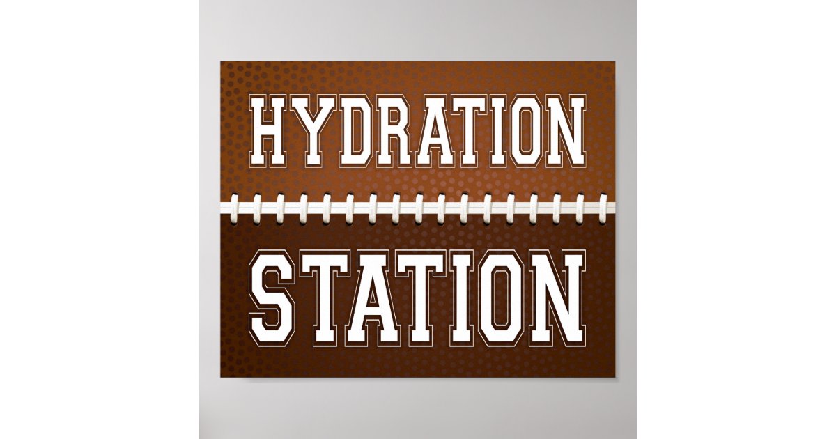Football Party HYDRATION STATION Sign Print | Zazzle