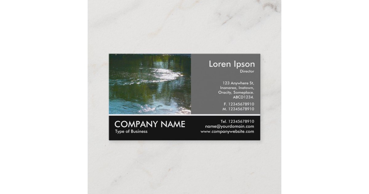 Footed Photo - 60pc Grey - River Business Card | Zazzle