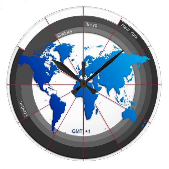 Forex Markets Timezone Clock GMT+1 hr | Zazzle.ca