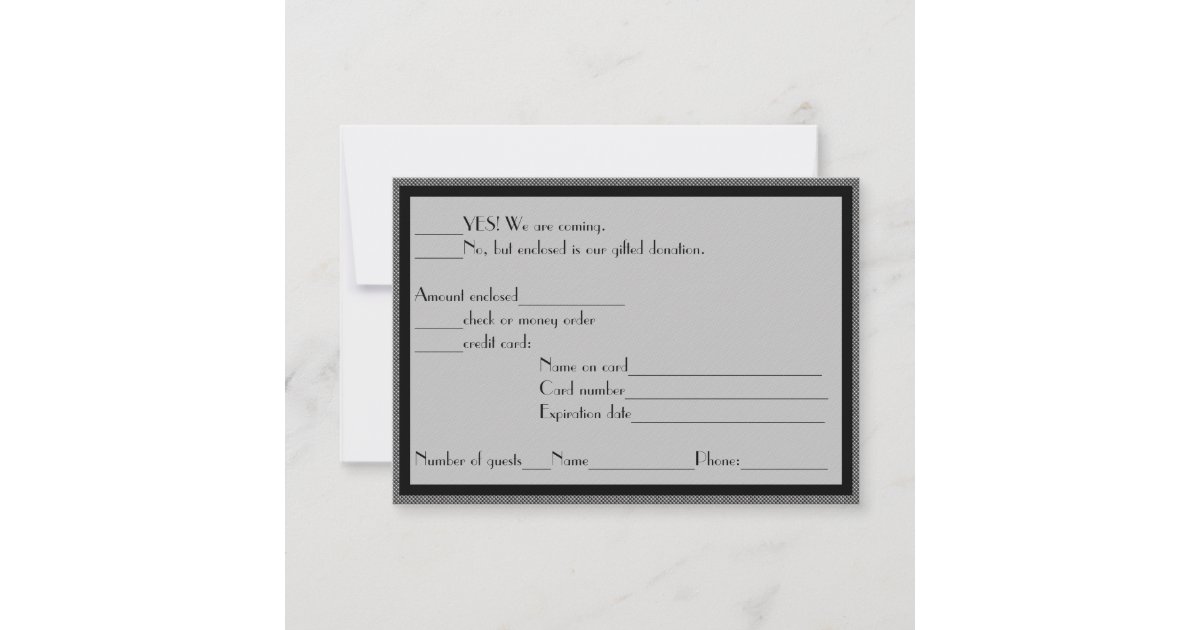 Formal Fundraiser Reply RSVP Card | Zazzle