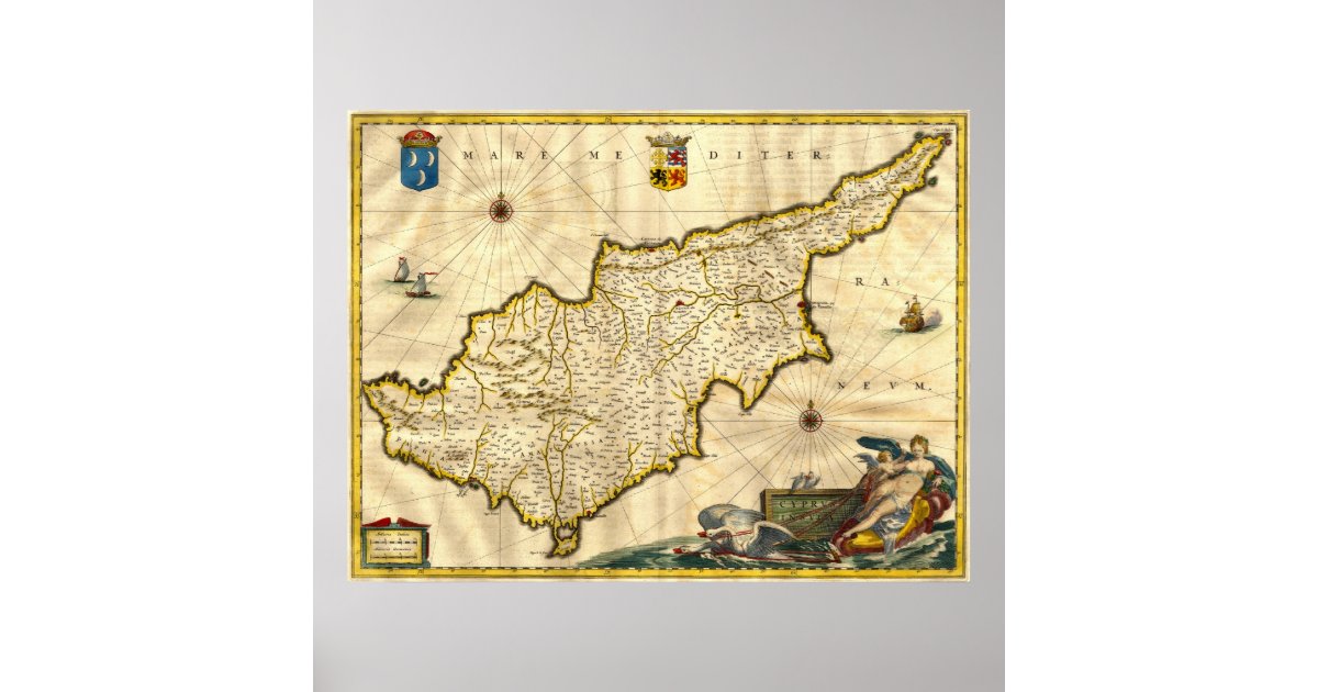 Former Map of Cyprus Poster | Zazzle
