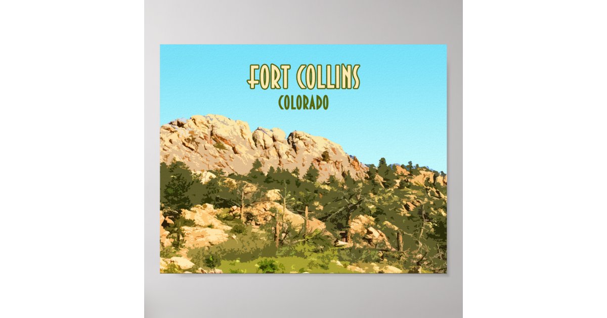 Fort Collins Colorado Horsetooth Rock Poster | Zazzle