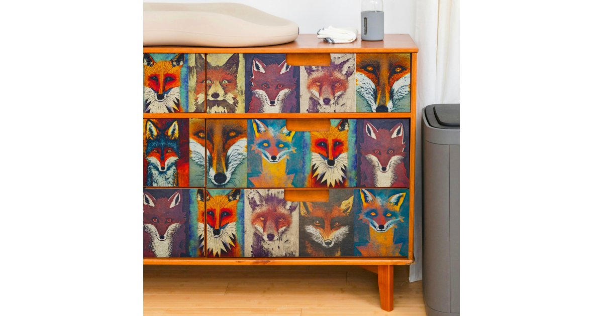 Fox Collage Decoupage Tissue Paper | Zazzle