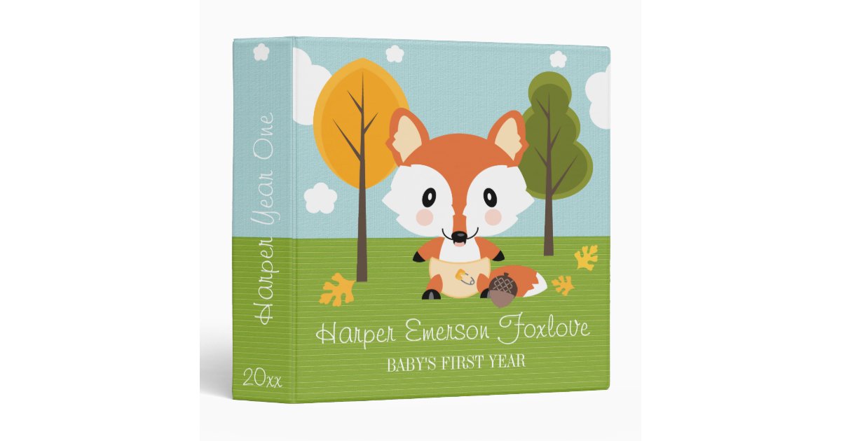 FOX IN DIAPERS BABY PHOTO ALBUM BINDER | Zazzle