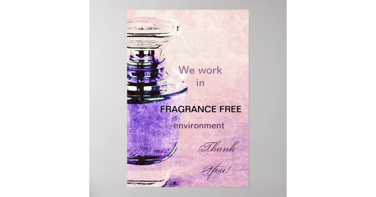 Fragrance free environment poster | Zazzle