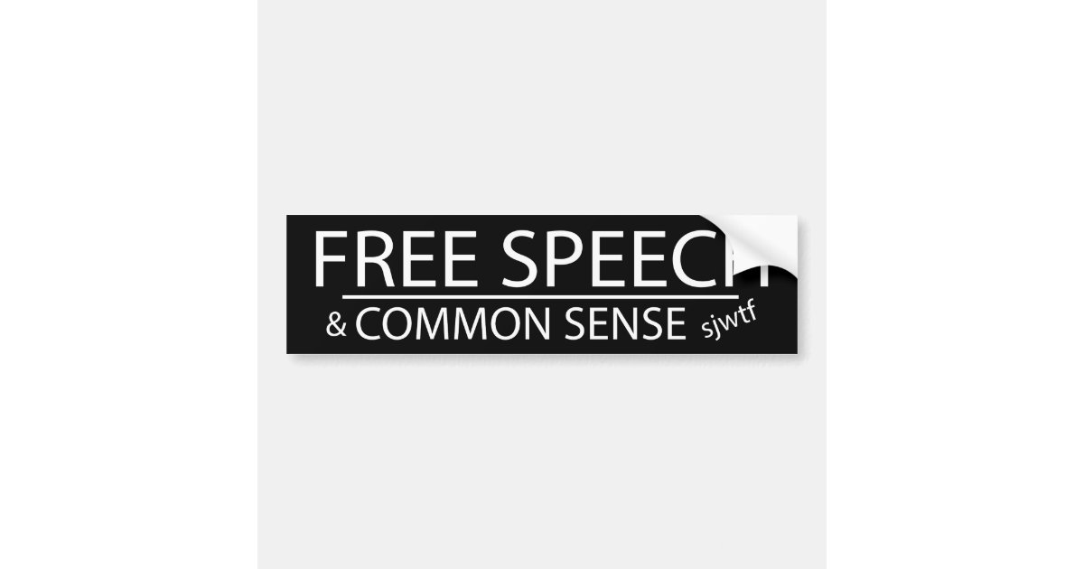 FREE SPEECH & COMMON SENSE Bumper Sticker | Zazzle