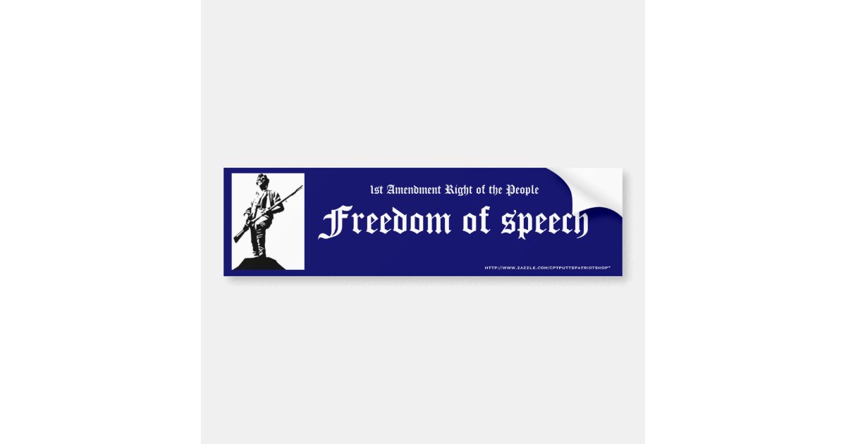 Freedom of speech bumper sticker | Zazzle