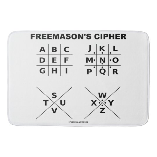 Freemason's Cipher Cryptography Deciphering Code Bath Mat | Zazzle.ca
