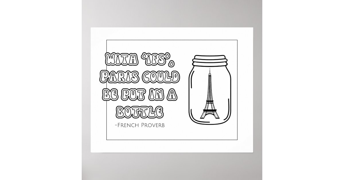 French Proverb Colouring Poster | Zazzle