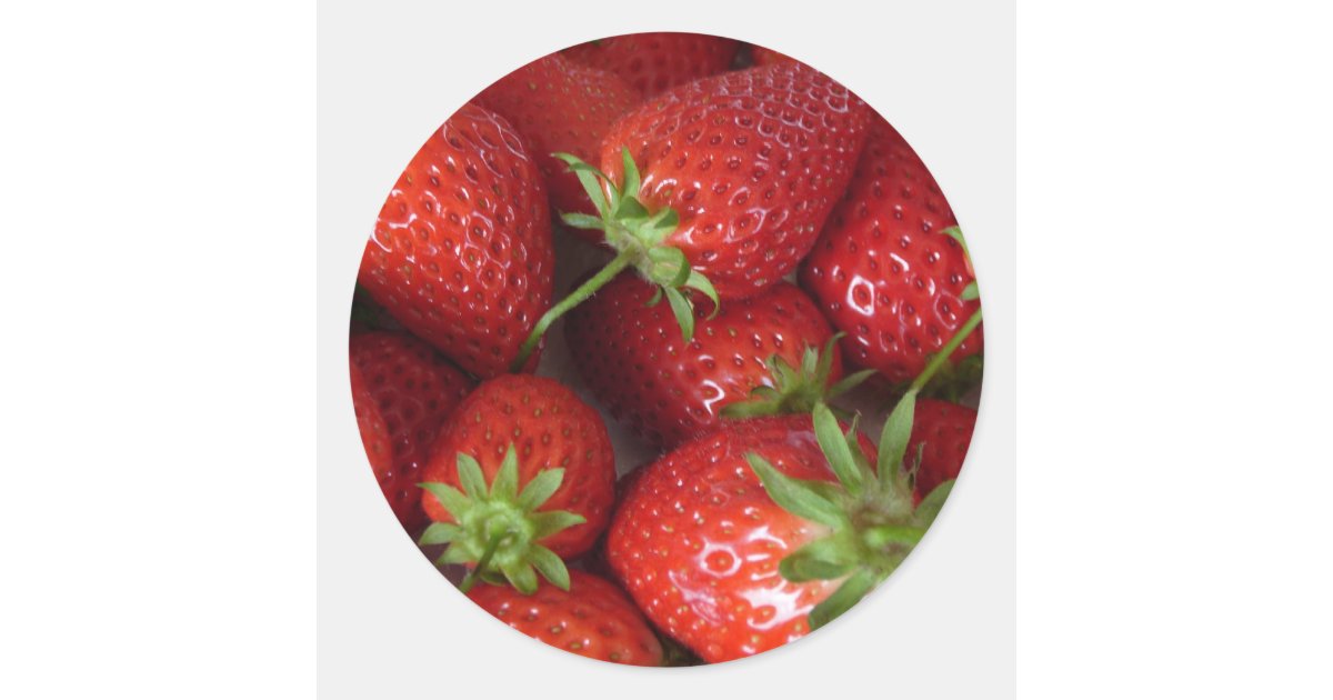 Fresh Strawberries Classic Round Sticker | Zazzle
