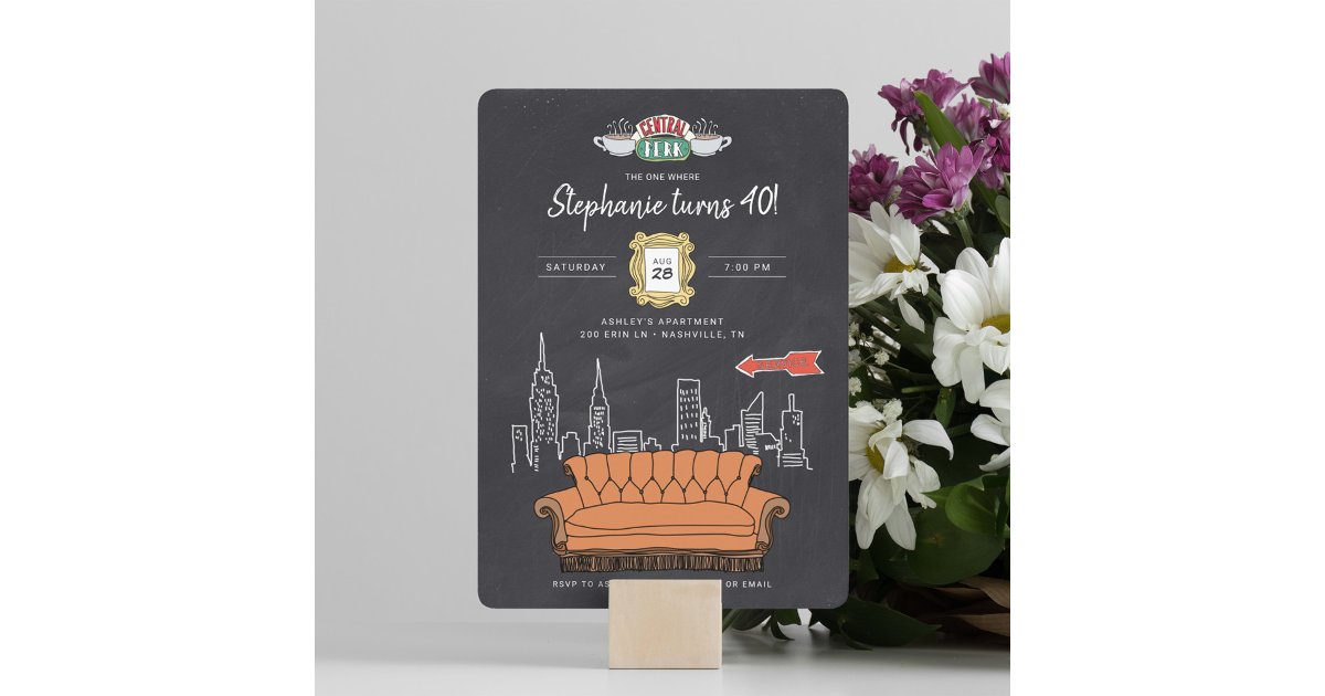 FRIENDS™ | Central Perk Chalkboard Birthday Invitation | Zazzle