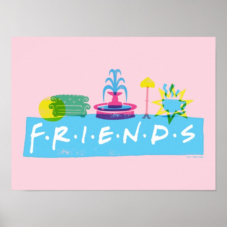 FRIENDS™ | Logo with Icons Poster | Zazzle