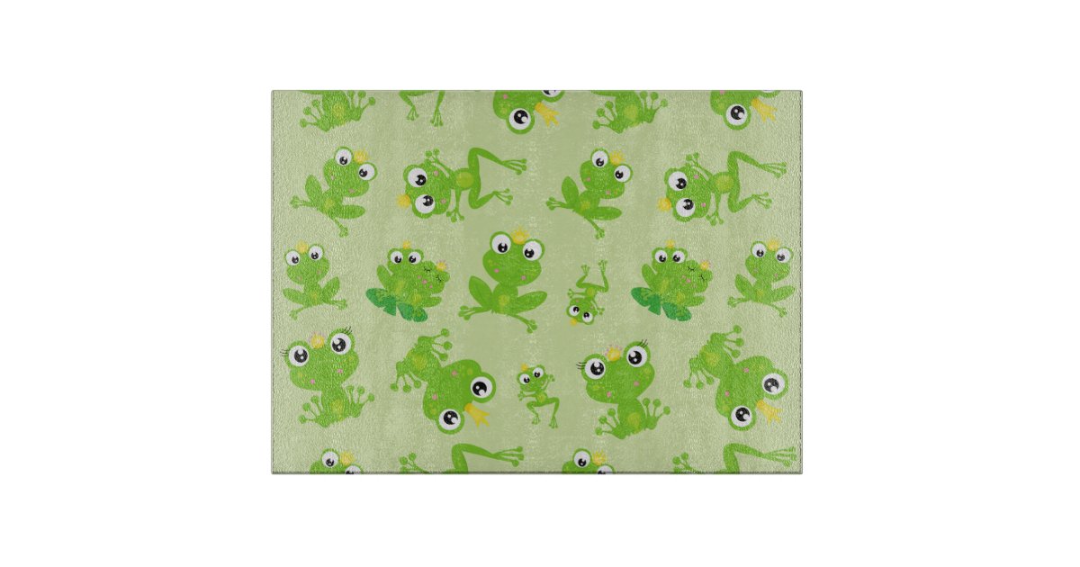 Frog Pattern, Cute Frogs, Green Frogs, Frog Prince Cutting Board | Zazzle