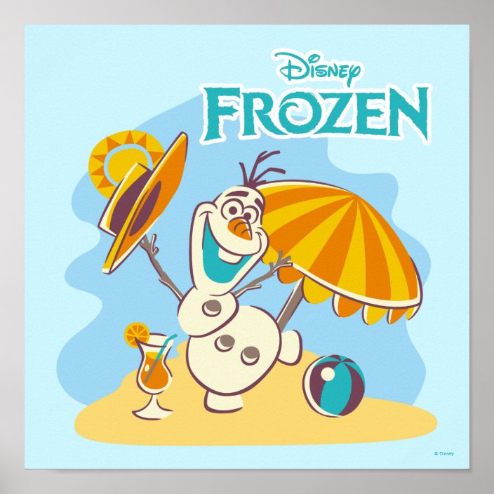 Frozen | Olaf Playing on the Beach Poster | Zazzle.ca