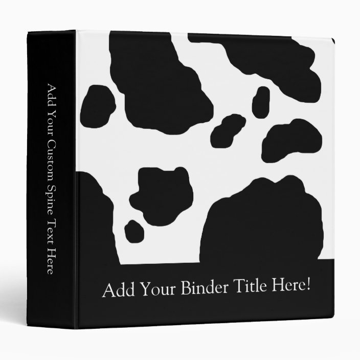 Fun Cow Print Personalized Binder | Zazzle.ca