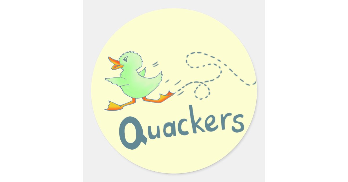 Fun quackers green mad duck sticker | Zazzle