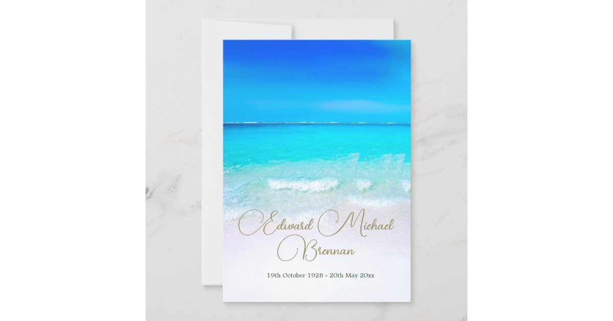 Funeral Memorial Ocean Sea Scene Photo Invitation | Zazzle