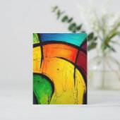 Funky Bright Colours Abstract Art Postcard | Zazzle