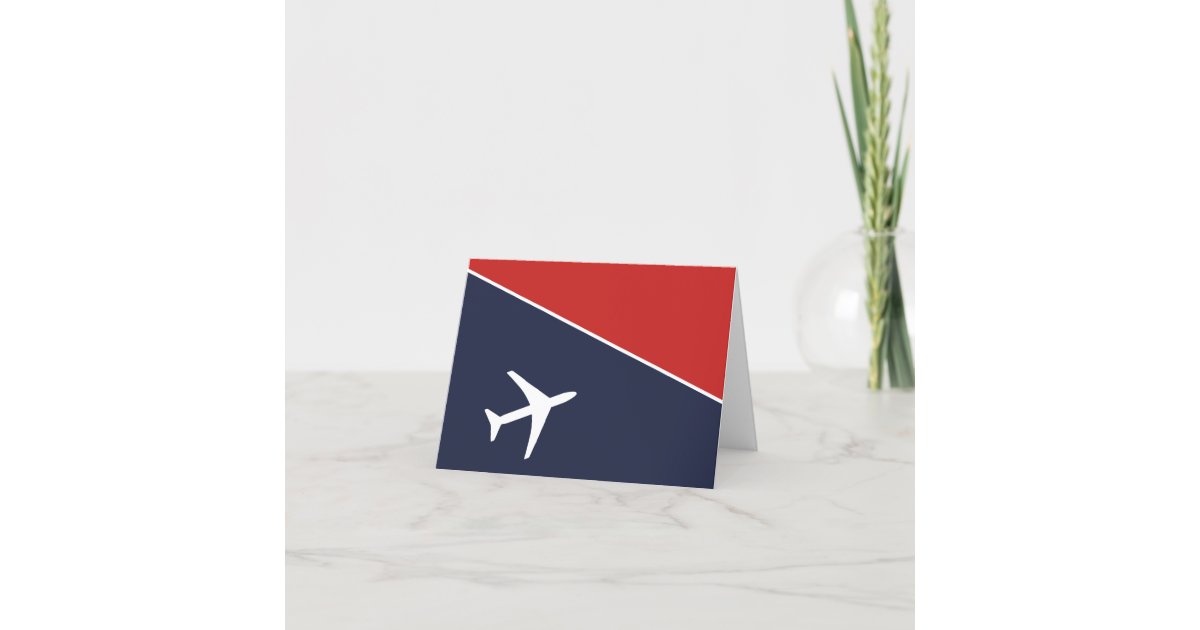 Funky White Plane Airplane Pilot Aviation Thank You Card | Zazzle