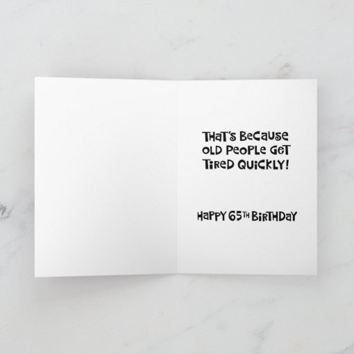 Funny 65th Birthday Card | Zazzle