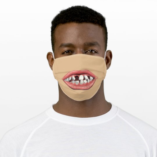 Funny Bad Hillbilly Teeth Cloth Face Mask | Zazzle.ca