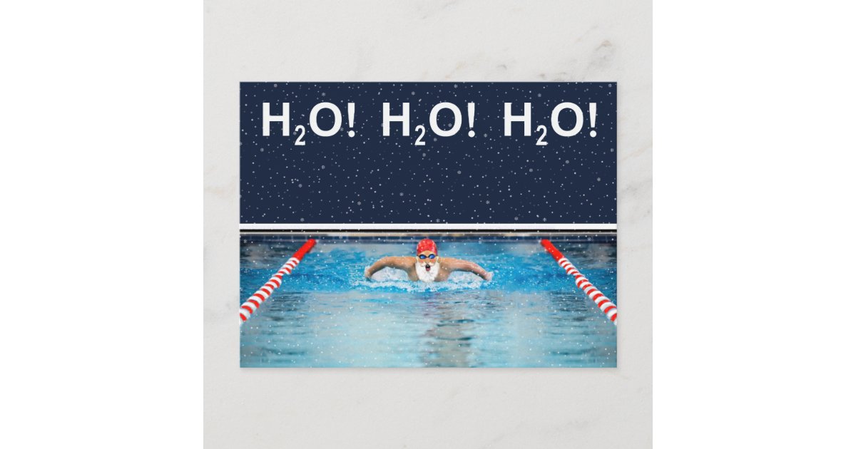 Funny Christmas Swimmer Swimming Postcard | Zazzle