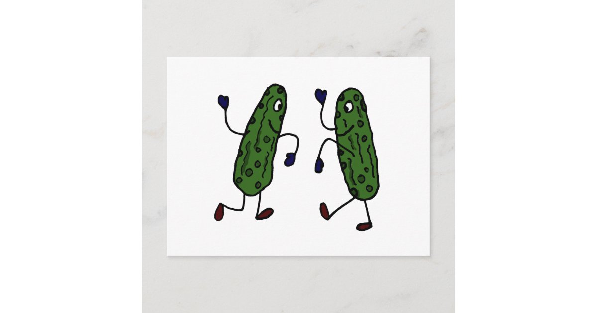Funny Dancing Pickles Art Postcard | Zazzle