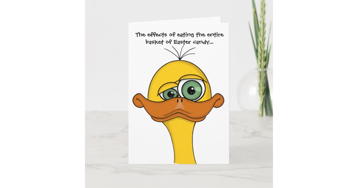 Funny Easter Cartoon Duck Holiday Card | Zazzle