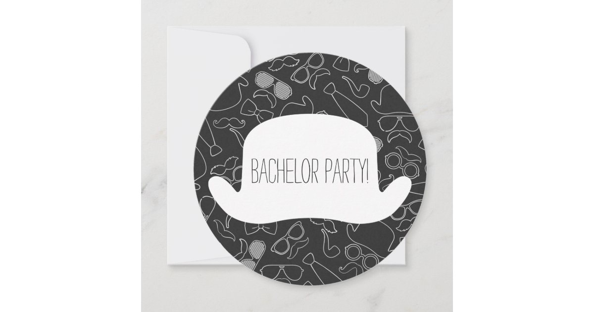 Funny Hipster Bachelor Party Invitation | Zazzle