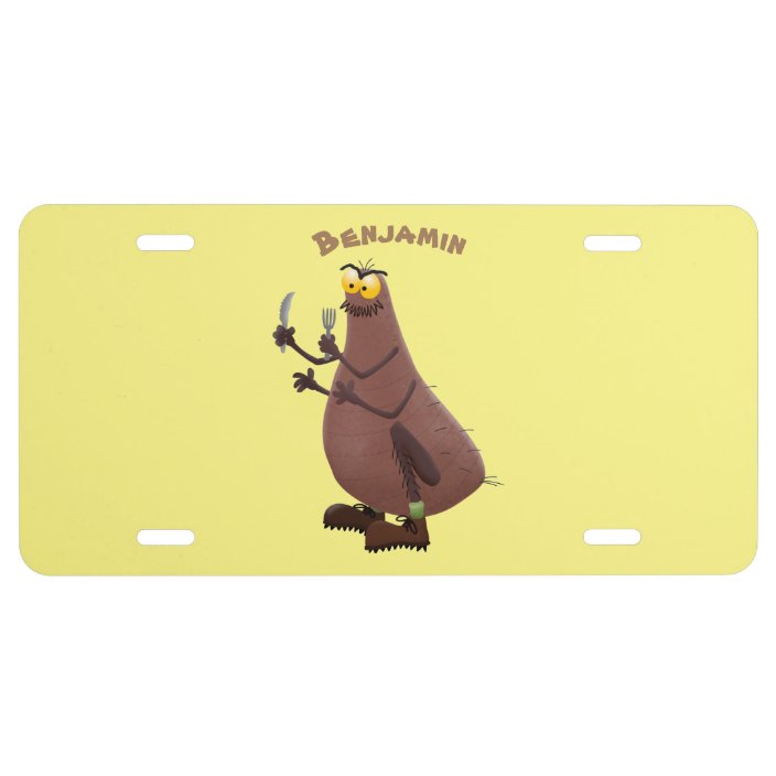 Funny hungry ugly flea cartoon license plate | Zazzle.ca