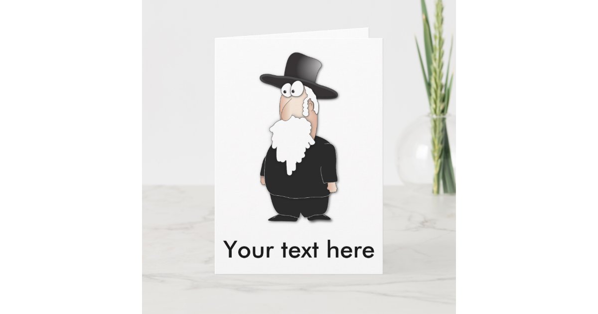 Funny Jewish rabbi - cool cartoon Card | Zazzle.ca