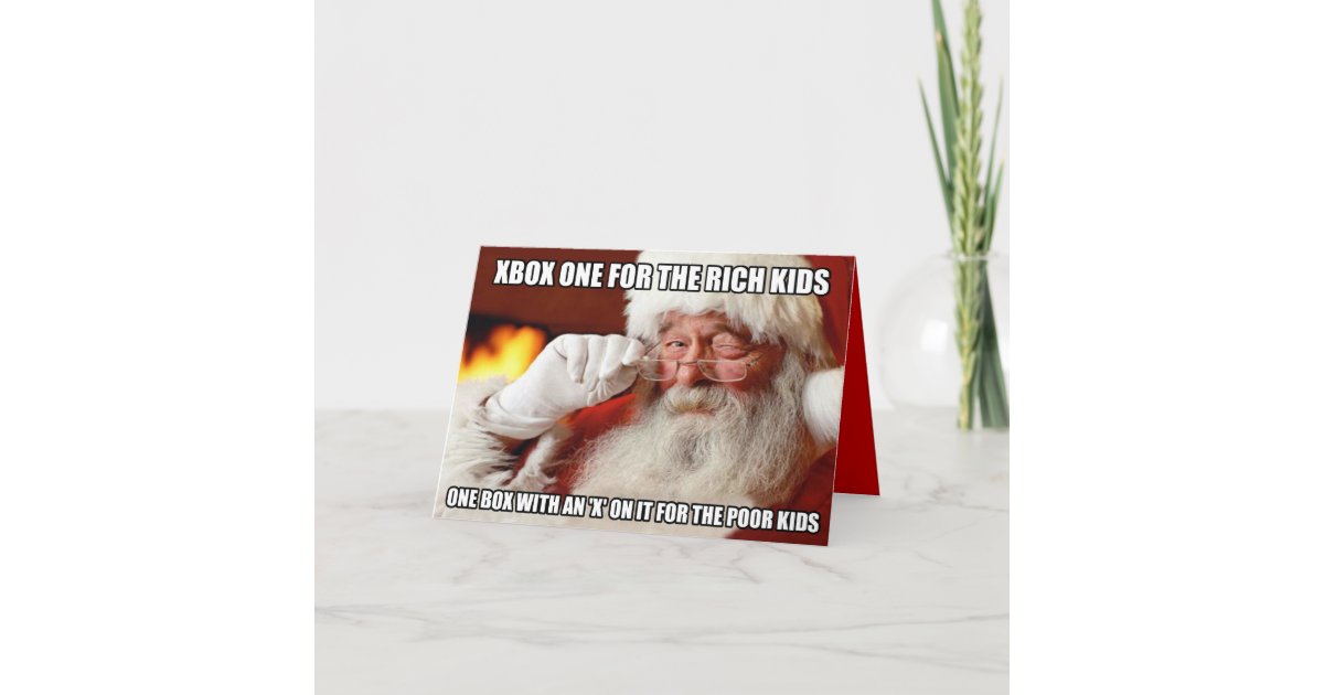 Funny Santa Claus Xbox one meme Holiday Card | Zazzle