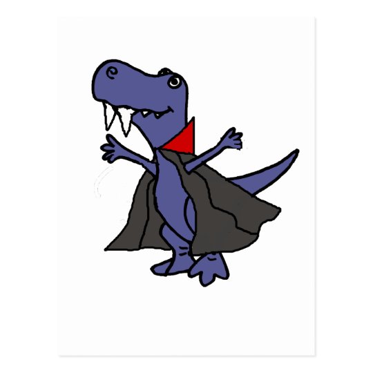Funny T-rex Dinosaur Vampire Cartoon Postcard | Zazzle.ca