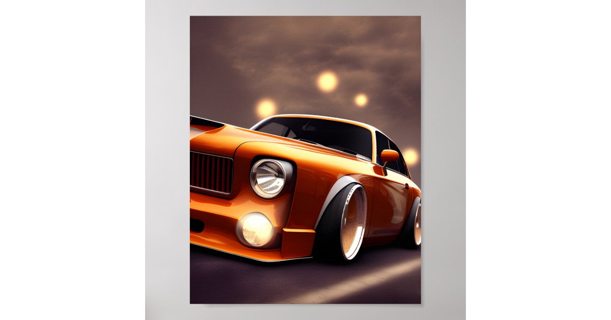 Futuristic Custom Car Art Poster | Zazzle