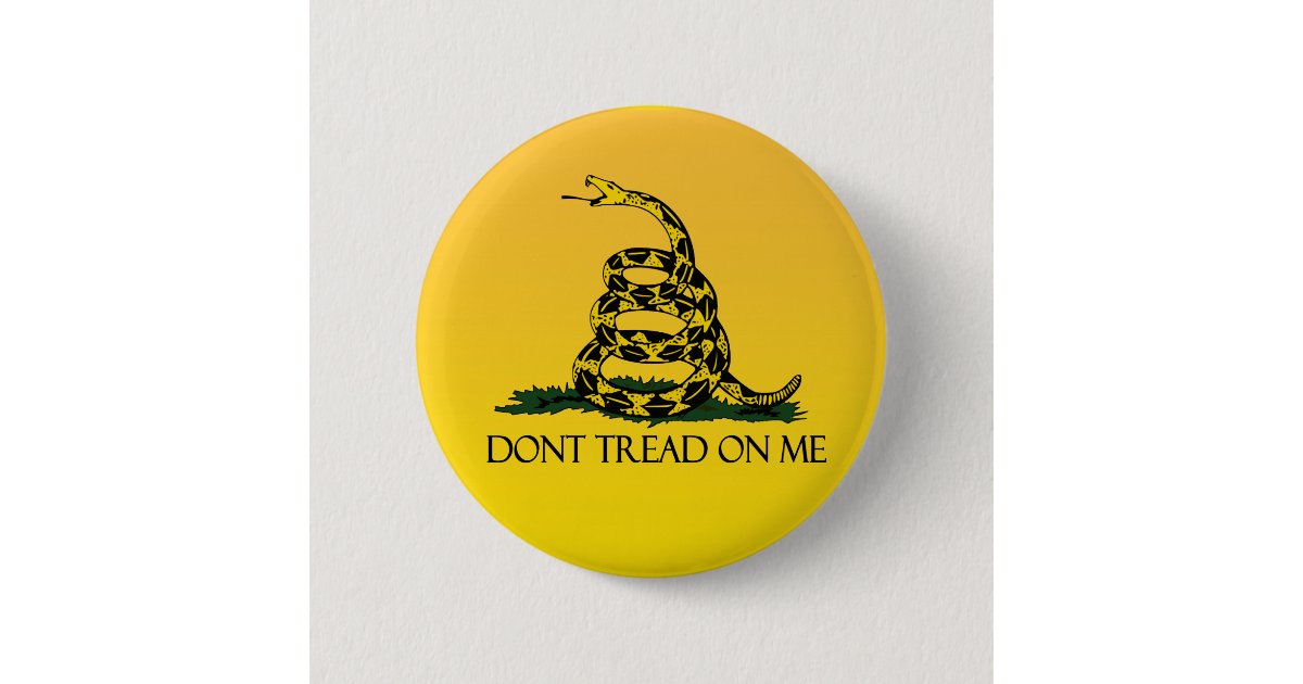 Gadsden Flag, Yellow Background 2 Inch Round Button | Zazzle